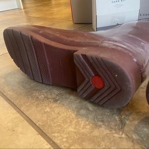 Hunter | Shoes | Tall Hunter Burgundy Glossy Rain Boots Sz | Poshmark